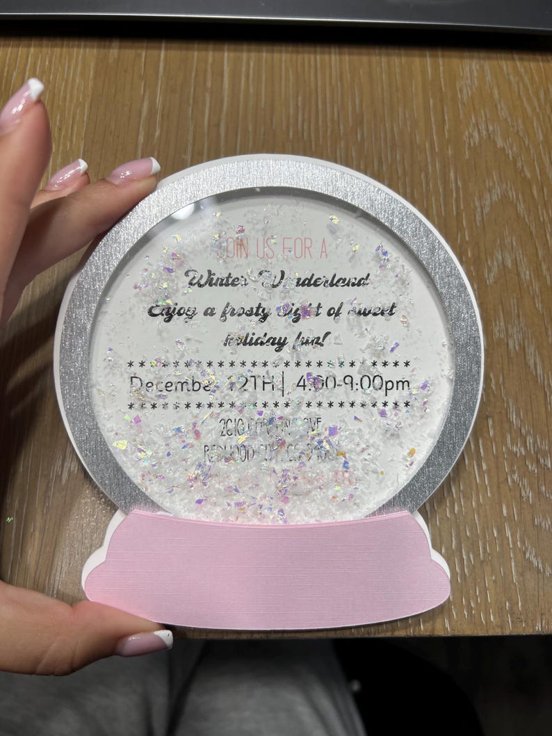 Snow Globe Shaker Invitation - Etsy