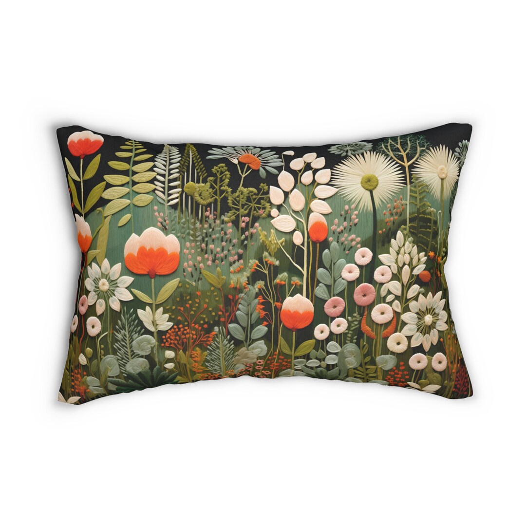 Scandinavian Kurbits verdant Whisper Green Orange Pink Sofa Lumbar ...