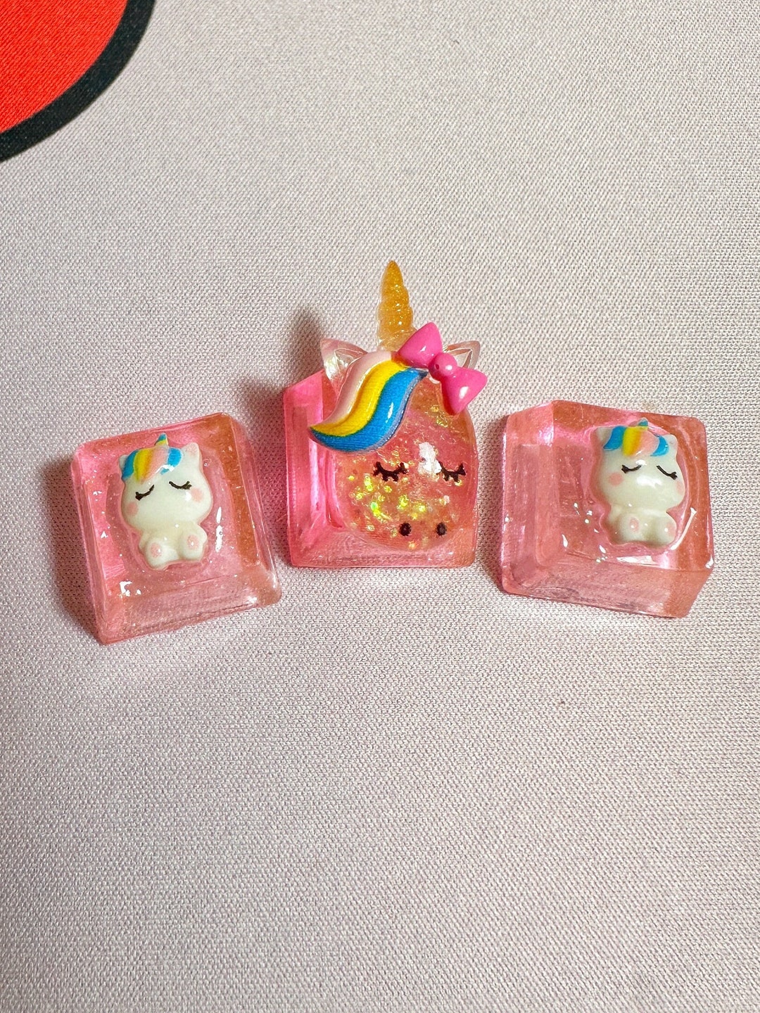 Cute Unicorn Glitter Keycap for Mechanical Keyboard - Etsy