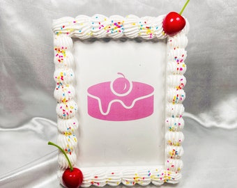 Pastel Green Fake Cake Picture Frame With Flowers - Etsy