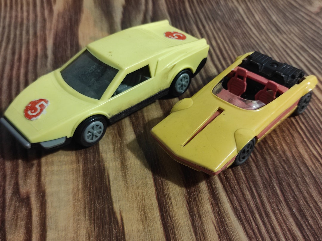 Vintage Set of Soviet Children's Plastic Racing Cars, 2 Pcs. Made in ...