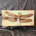 Dragonfly Wood Burned (pyrography), Hand Made, Solid Wood Slab, Hanging ...
