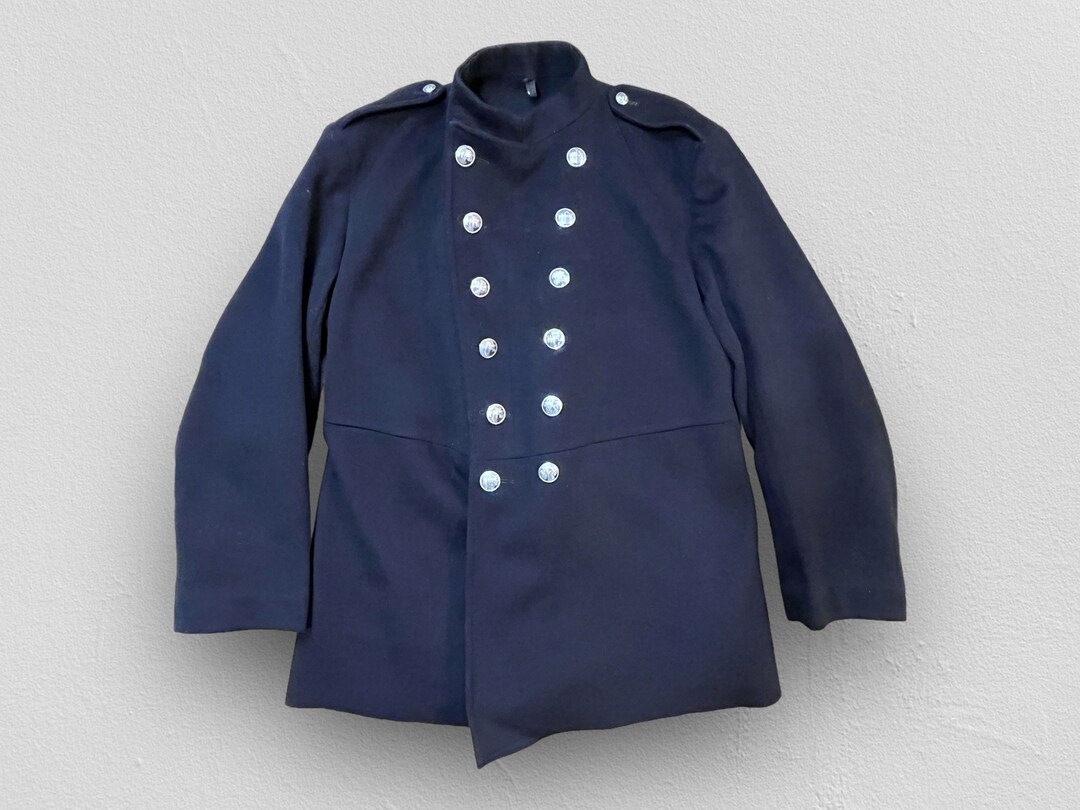 Vintage 50s British Fireman Tunic Double Breasted Heavy Coat Moore ...