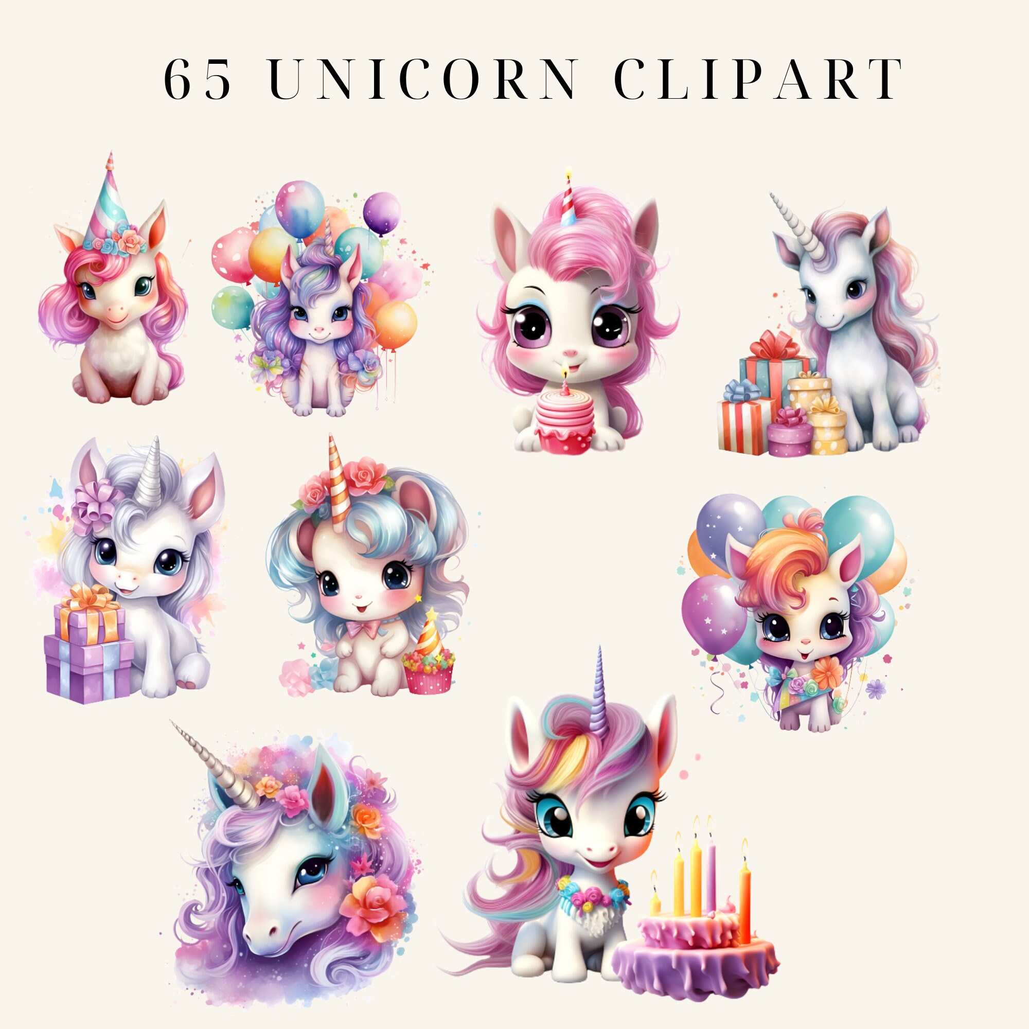 Cute Unicorn Clipart, Commercial Use, Unicorn Png, Magic Unicorn ...