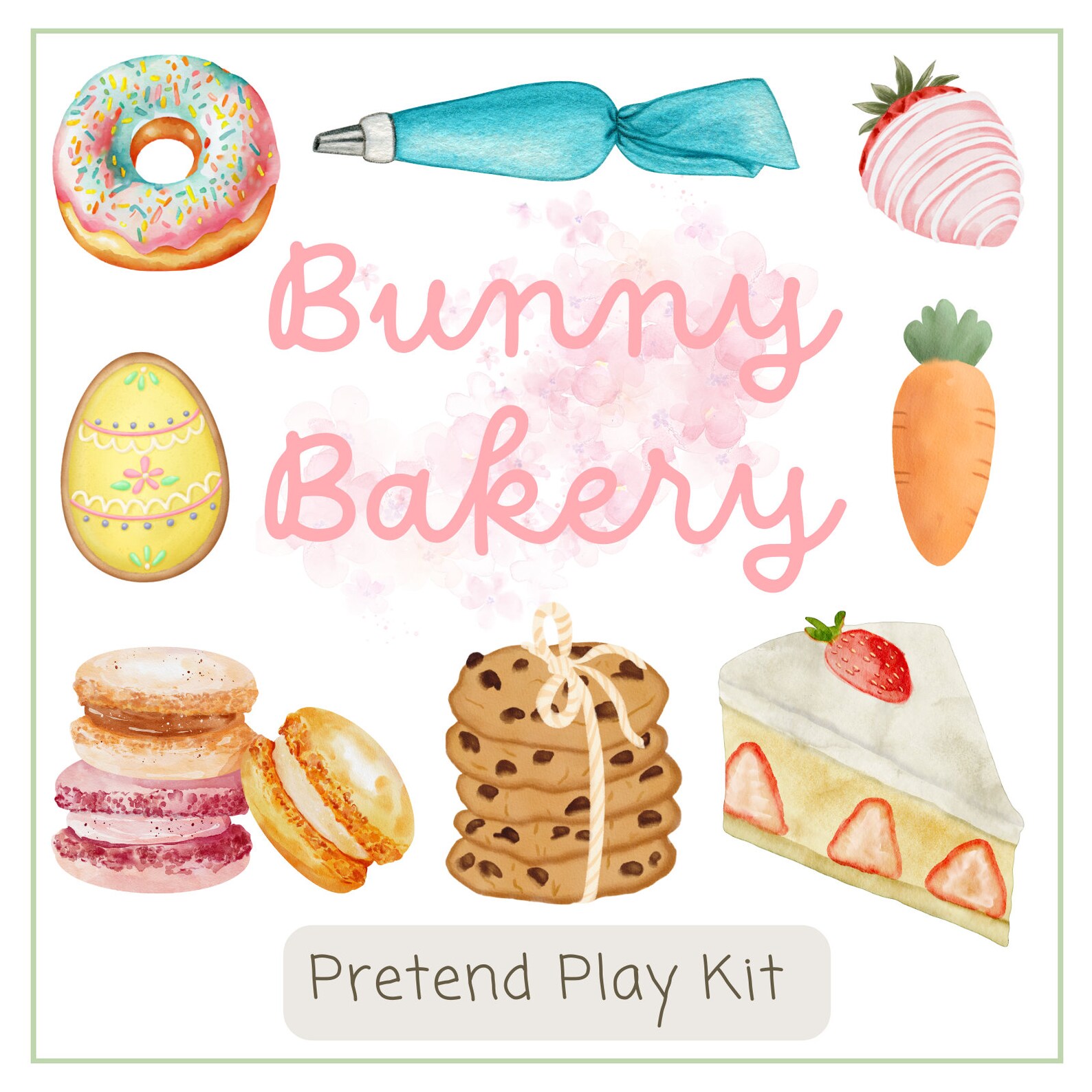 Bunny Bakery Pretend Play Kit - Easter Dramatic Play Printable - Sweets ...