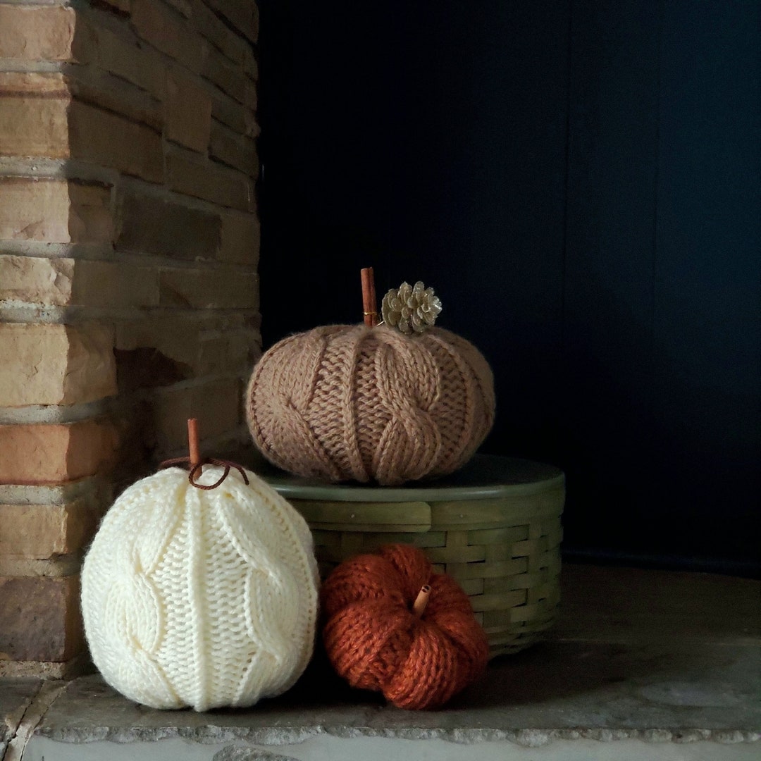 Cozy Cable Knit Pumpkins Pattern - Etsy