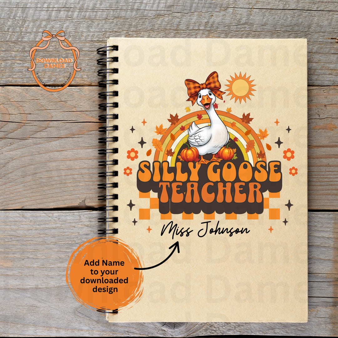 Whimsical Fall Teacher Goose Design for Sublimation Instant Download ...