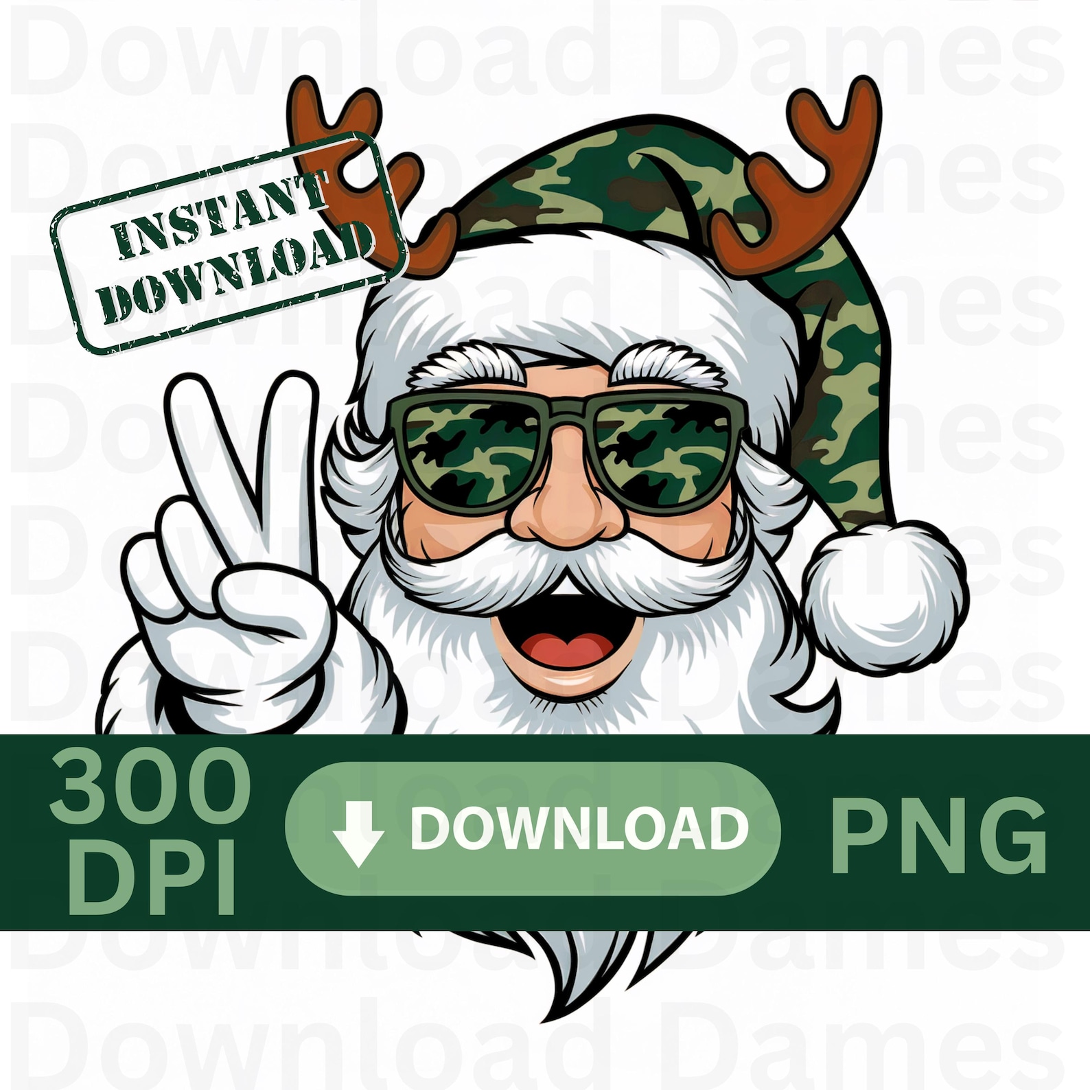 Camo Christmas Santa Hat PNG Camouflage Id Rather Be Hunting ...