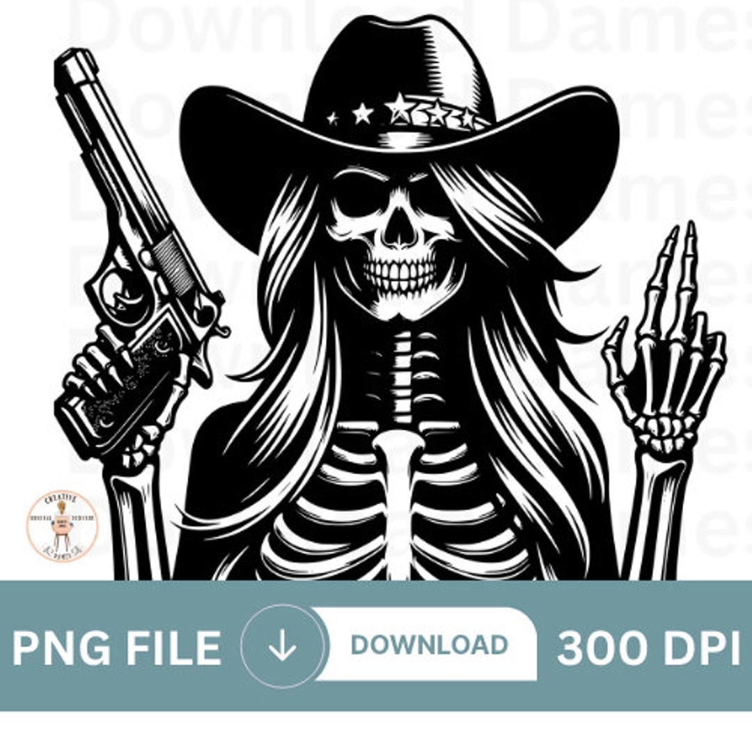 Western Cowgirl Skeleton With Gun Dark Coquette in My Cowgirl Era ...