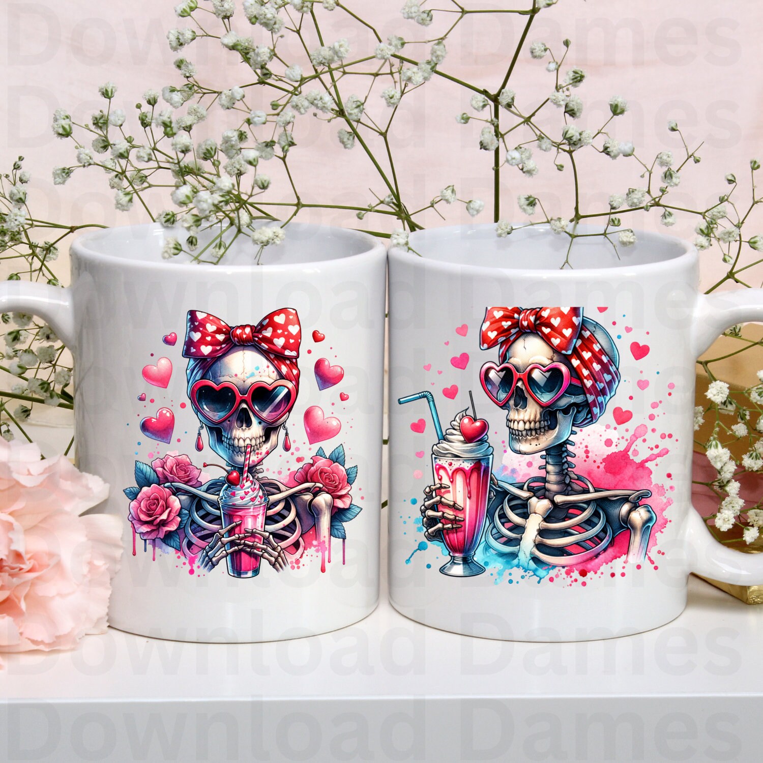Valentine Skeleton Png Bundle, Skeleton Png, Goth Skull, , Messy Bun ...