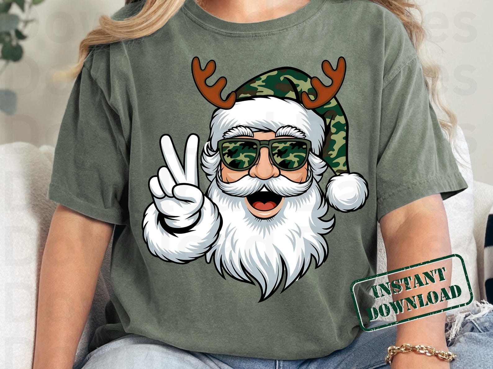 Camo Christmas Santa Hat PNG Camouflage Id Rather Be Hunting ...