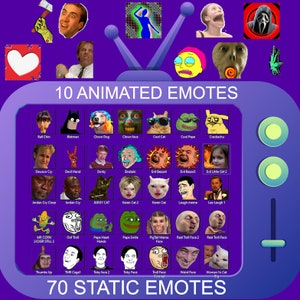 EMOTE BUNDLE 80 PACK 10 Animated & 70 Static Emotes Twitch Emotes ...