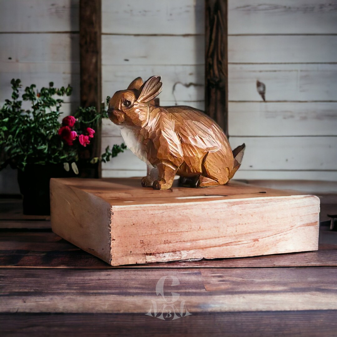 Hand Carved Wooden Animal Ornaments, Nordic Wood Animal Decoration ...
