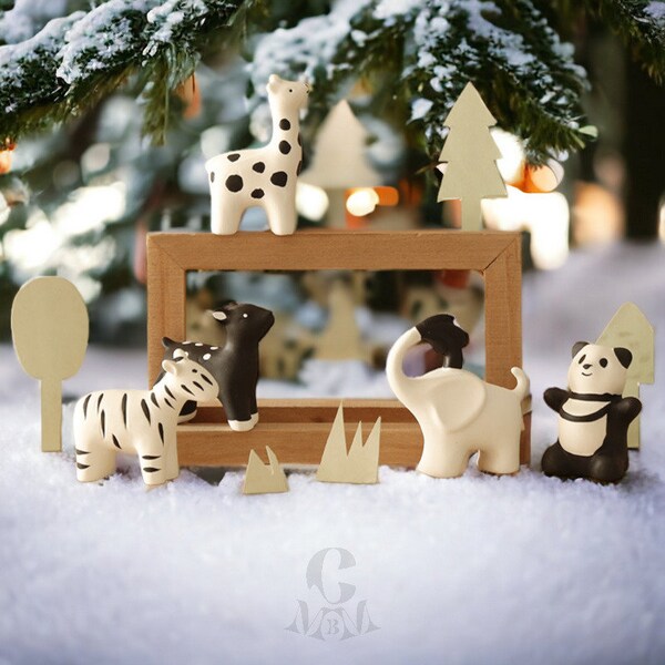 Carved Ceramic Animal Figurines - Etsy