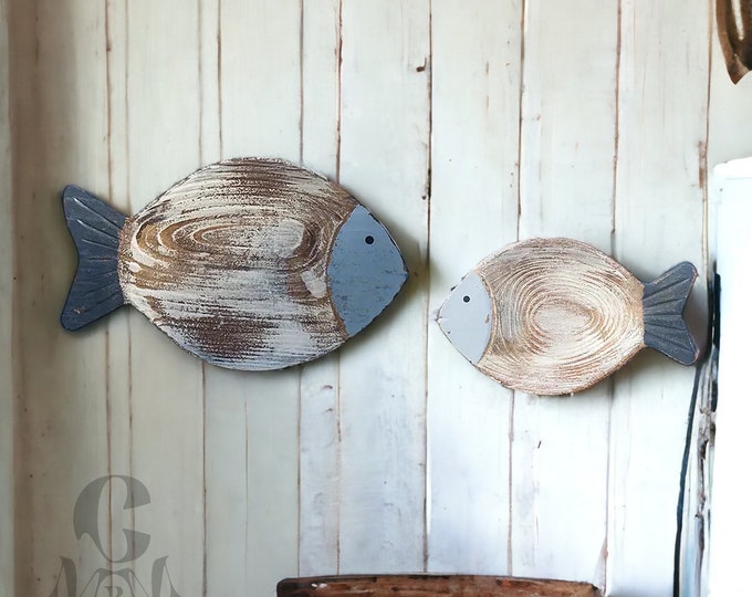 BIGGER WOOD Wall FISH - Etsy