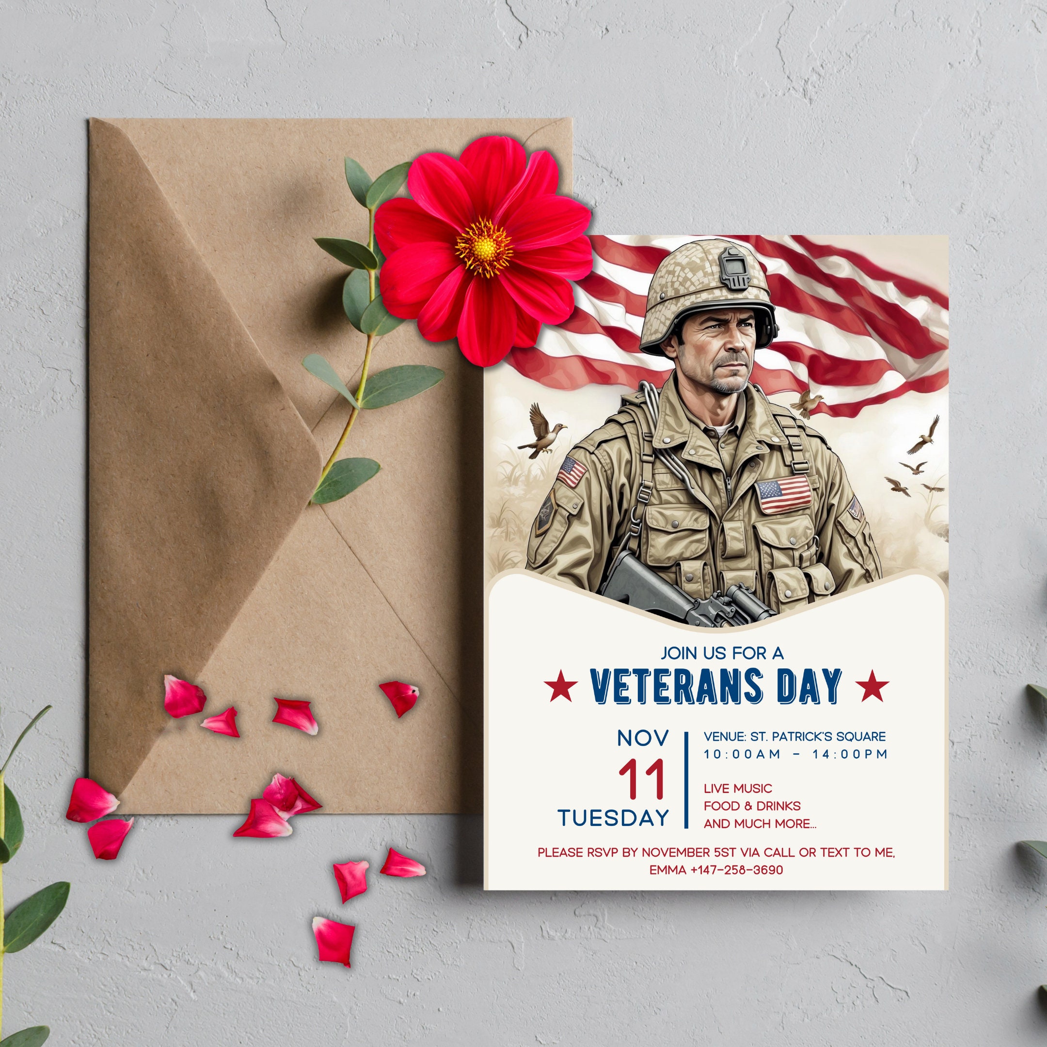 Veterans Day Invitation or Greeting Card - Etsy