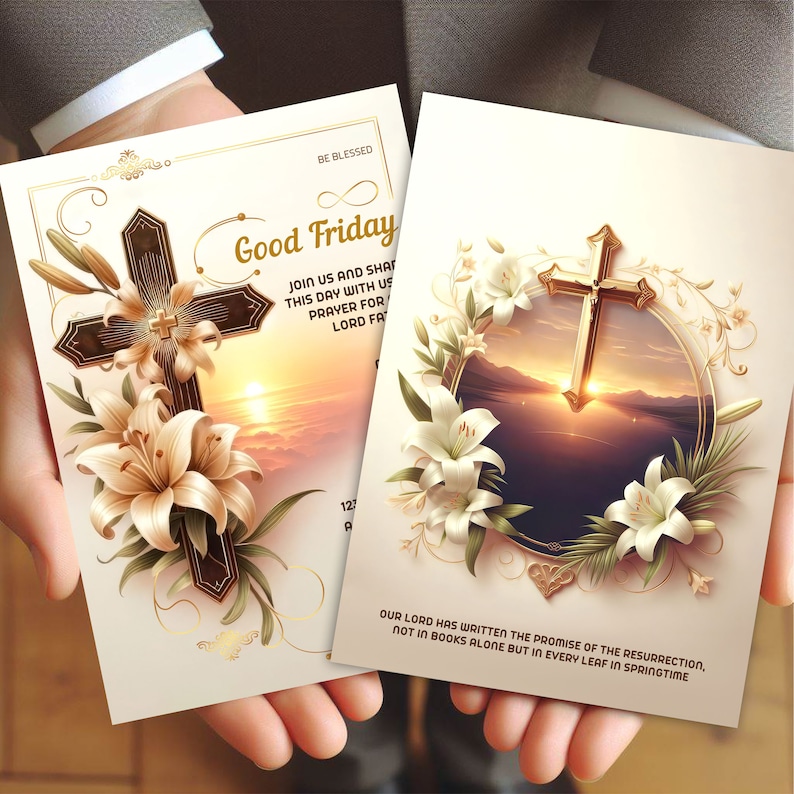 Good Friday Invitation Template, Church Flyers, Easter, Double-sided ...