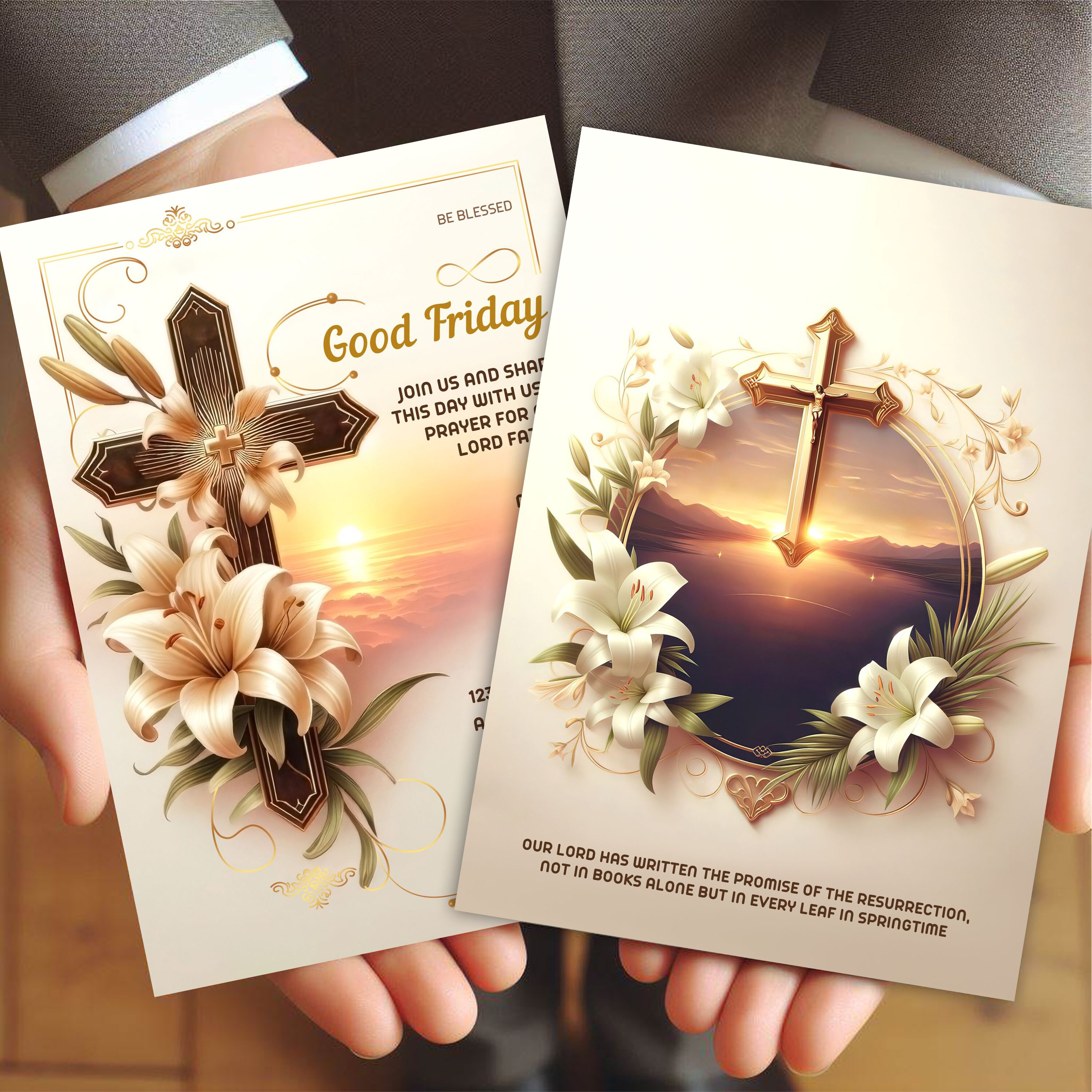 Good Friday Invitation Template, Church Flyers, Easter, Double-sided ...