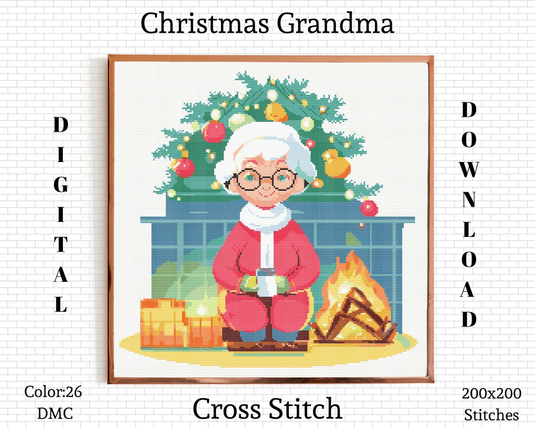 Christmas Grandma Cross Stitch | Grandma Cross Stitch | Christmas ...