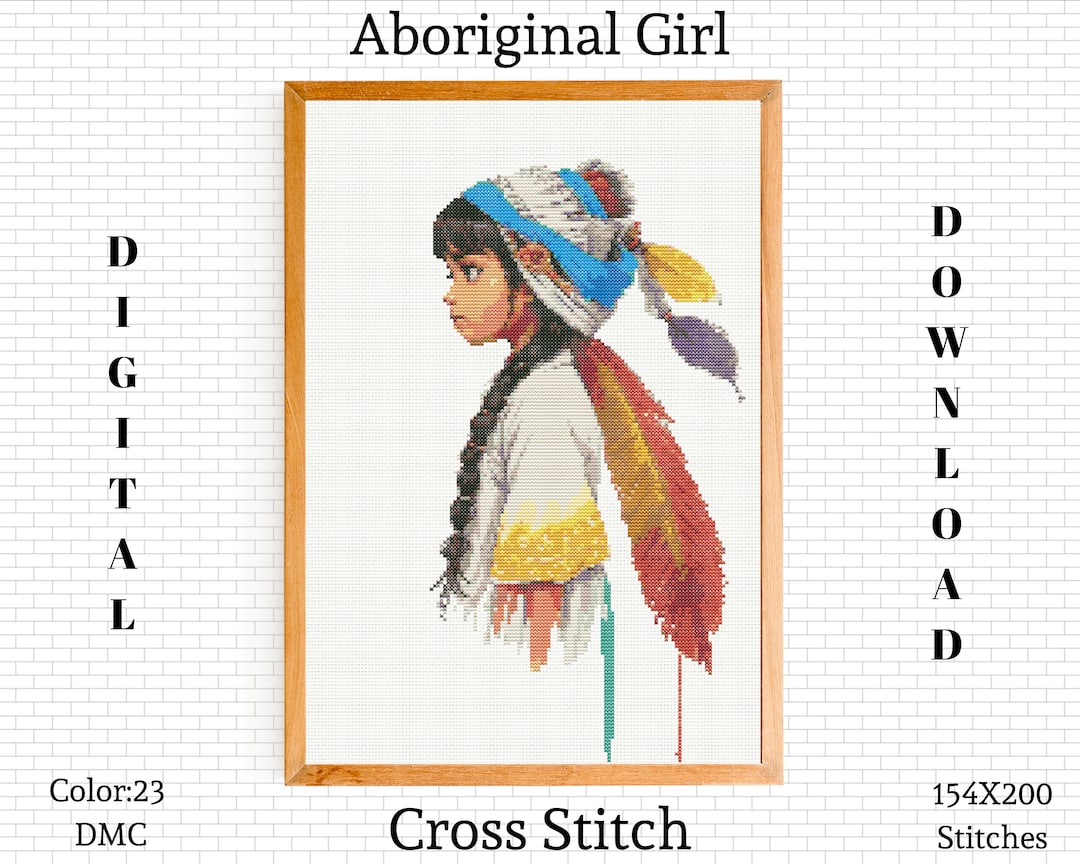 Aboriginal Girl Cross Stitch Pattern Ethnic Cross Stitch Native ...