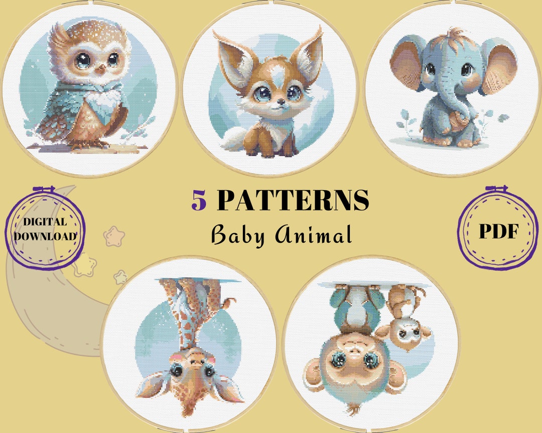 Baby Cross Stitch Baby Animal Cross Stitch Pattern Baby - Etsy