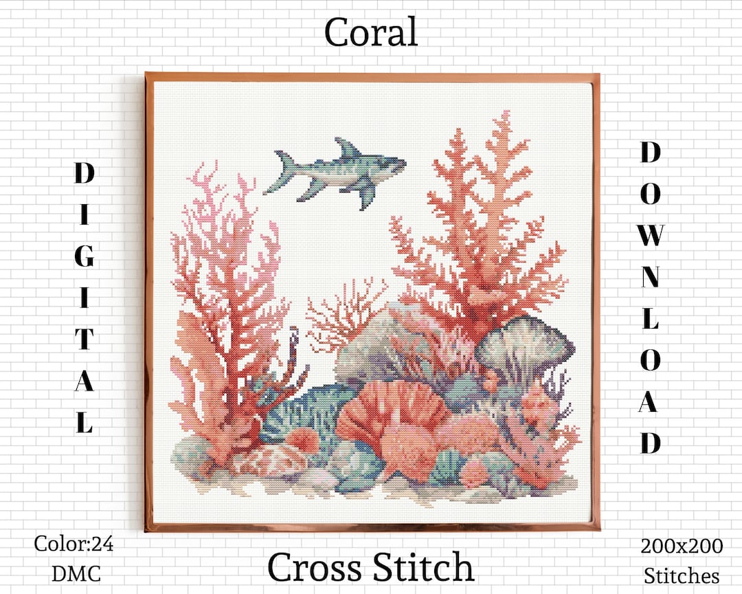 Colorful Coral Reef Cross Stitch Pattern: Ocean Sea Life (PDF Pattern ...