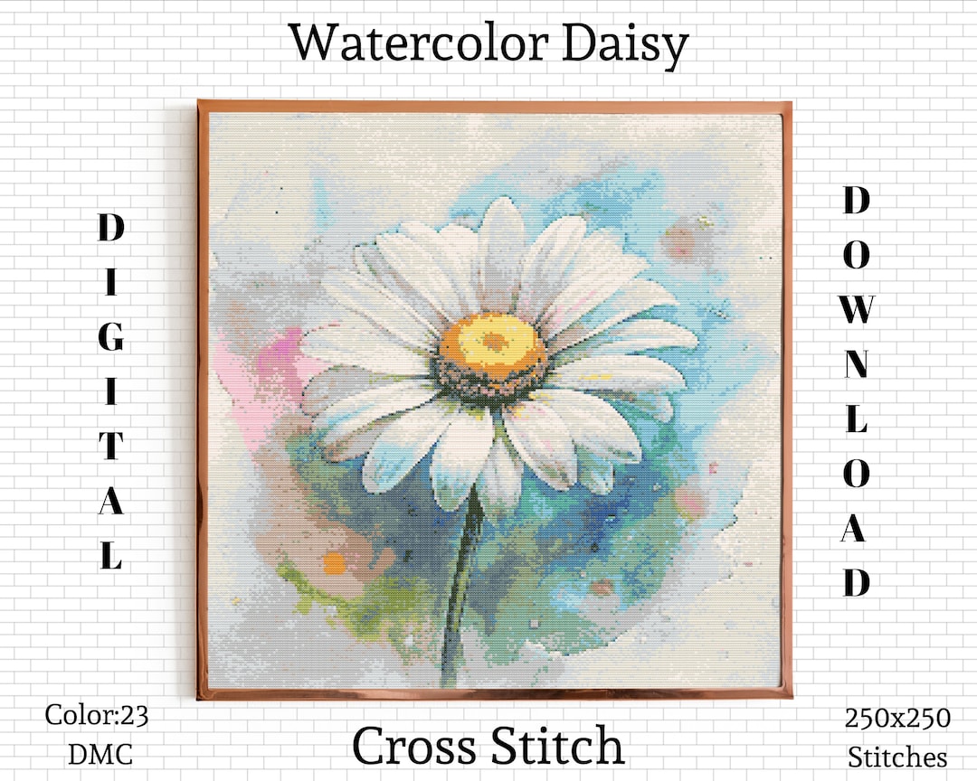 Flower Cross Stitch Pattern | Daisy Cross Stitch | Flower Embroidery ...