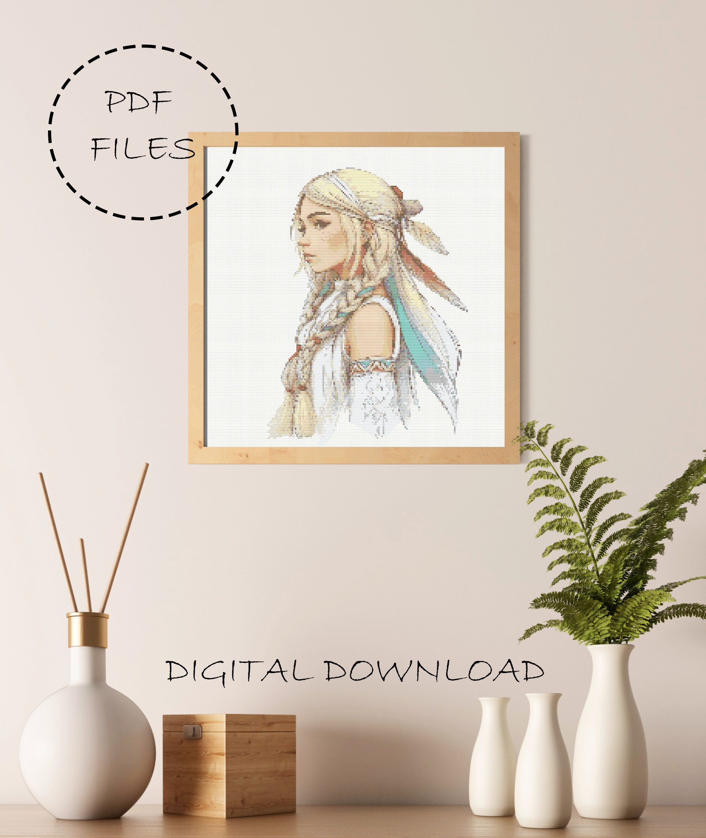 Aboriginal Girl Cross Stitch Pattern | Ethnic Cross Stitch | Native ...
