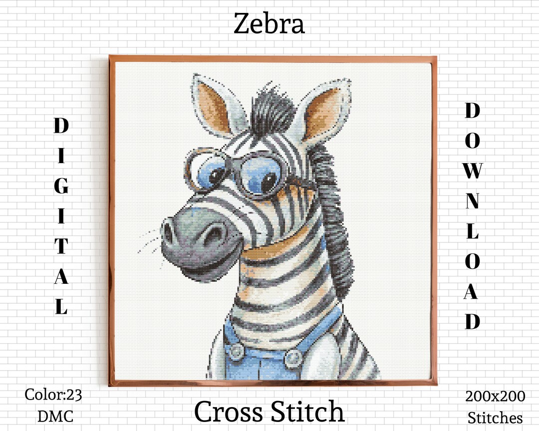 Zebra Cross Stitch | Zebra Cross Stitch Pattern | Baby Cross Stitch Kit ...