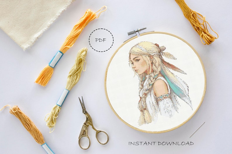 Aboriginal Girl Cross Stitch Pattern Ethnic Cross Stitch Native ...
