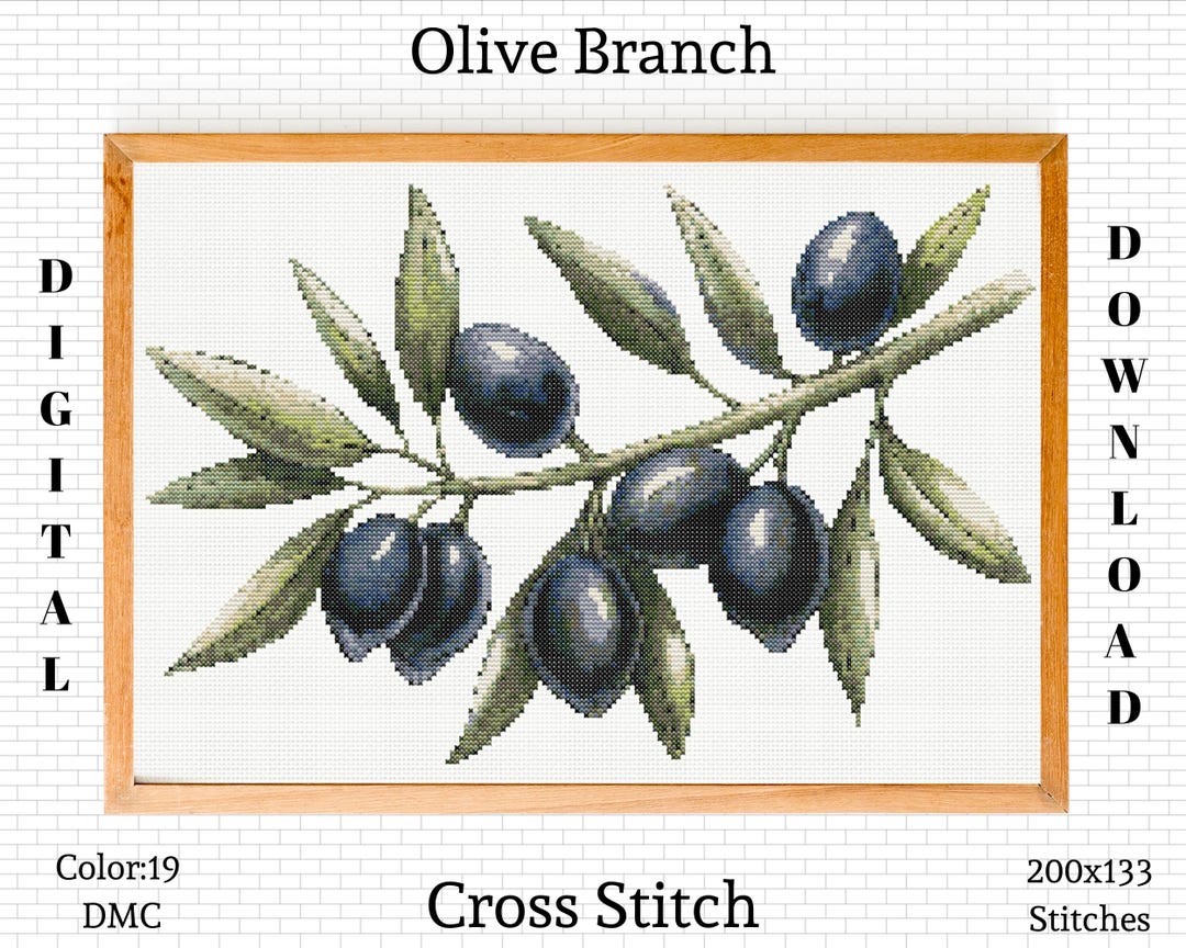 Olive Cross Stitch | Olive Cross Stitch Pattern | Olive Branch Cross ...