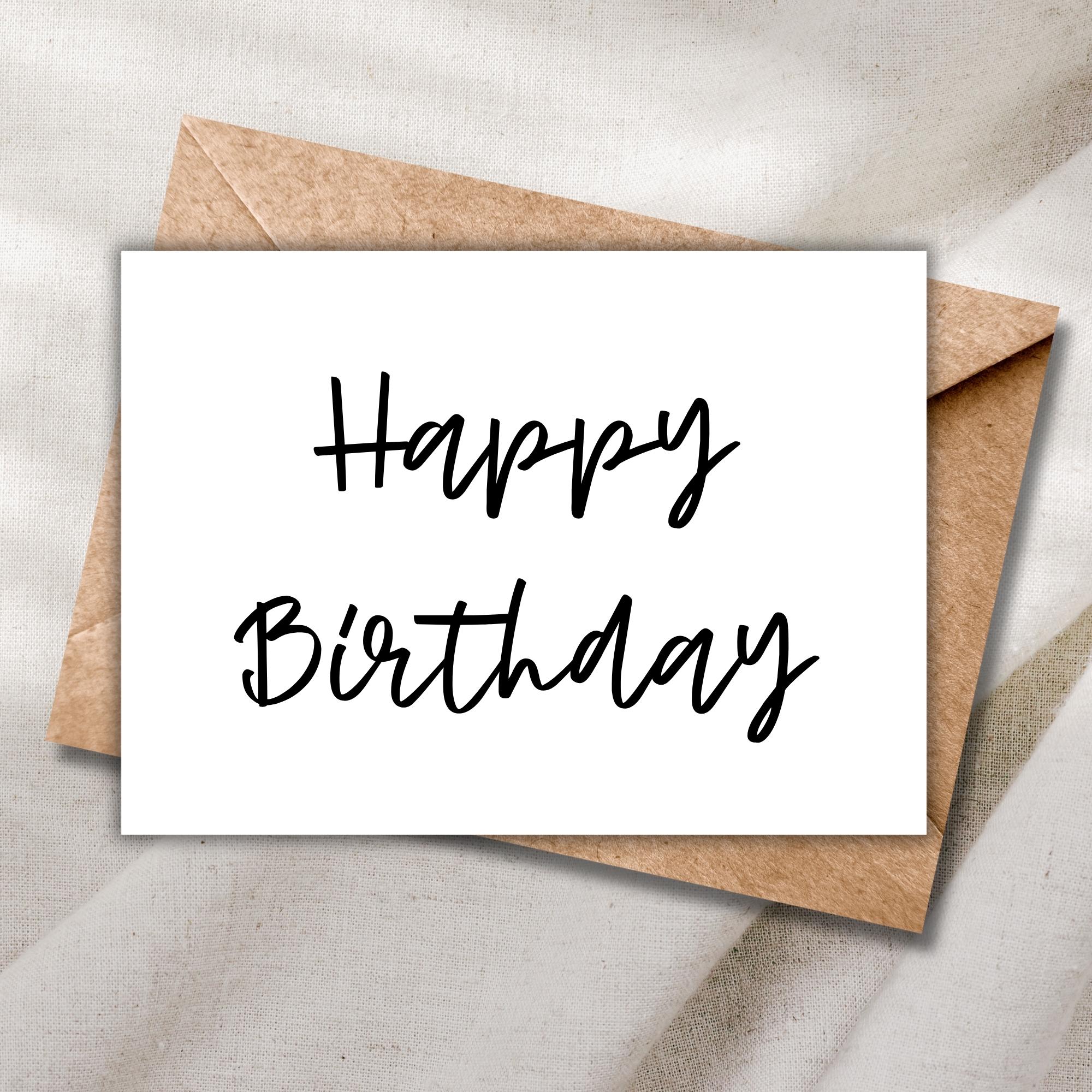 Printable Happy Birthday Card | Minimal Greeting Card | Instant ...