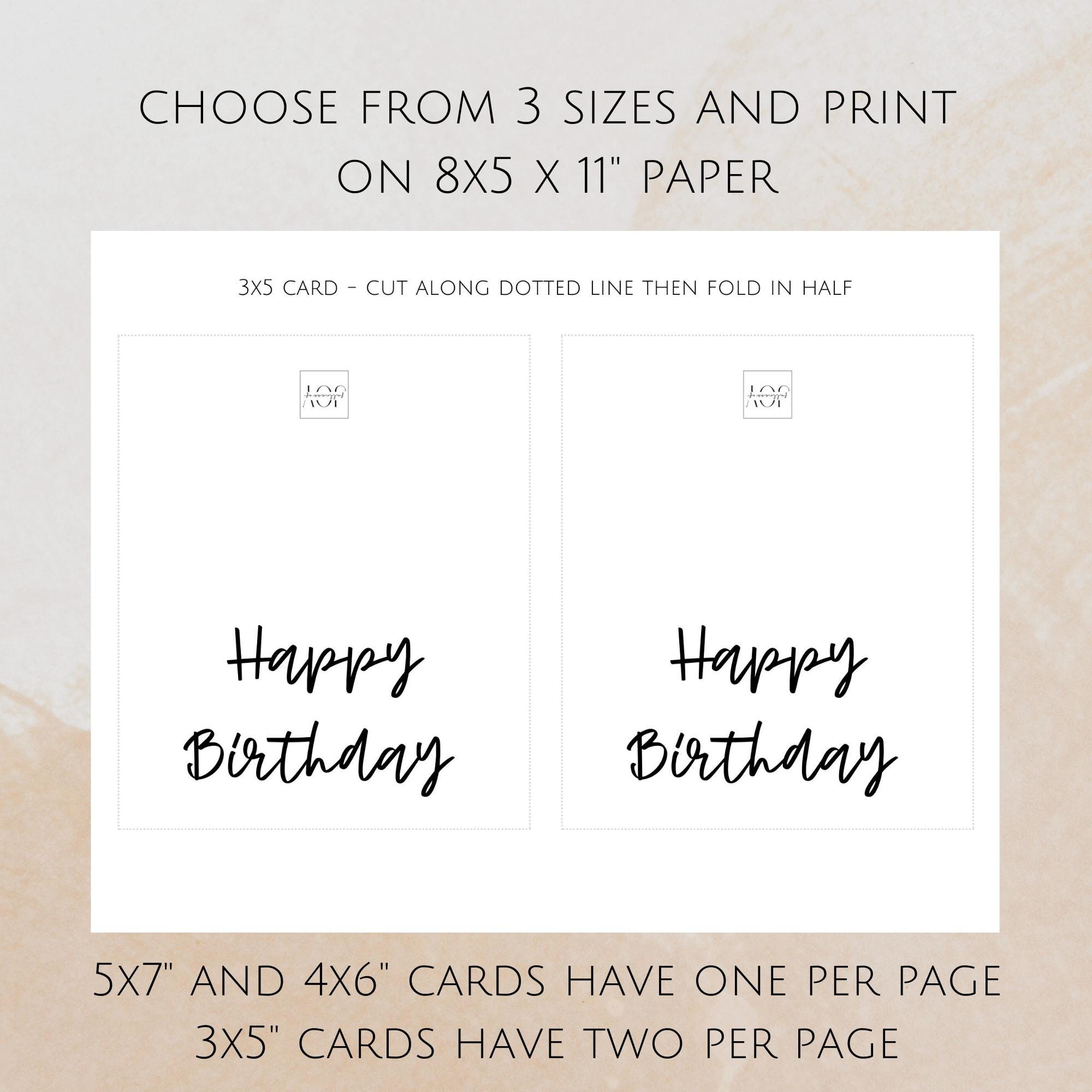 Printable Happy Birthday Card | Minimal Greeting Card | Instant ...