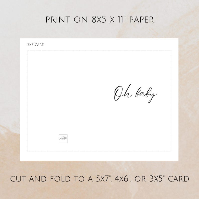 Printable Baby Shower Card | Oh Baby | Neutral Baby Shower Card ...