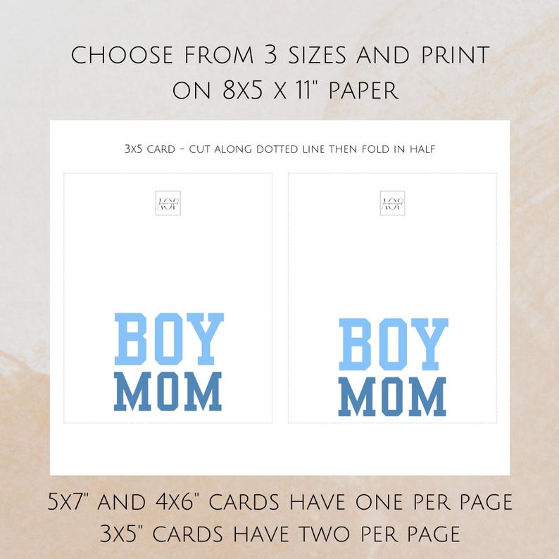 Printable Baby Shower Card | Boy Mom | Blue | Newborn Gift for ...