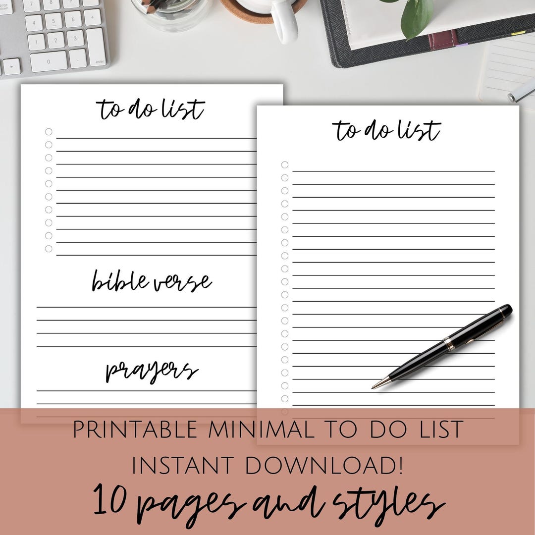 Printable Minimal Christian to Do List | Planner | Prayers & Bible ...