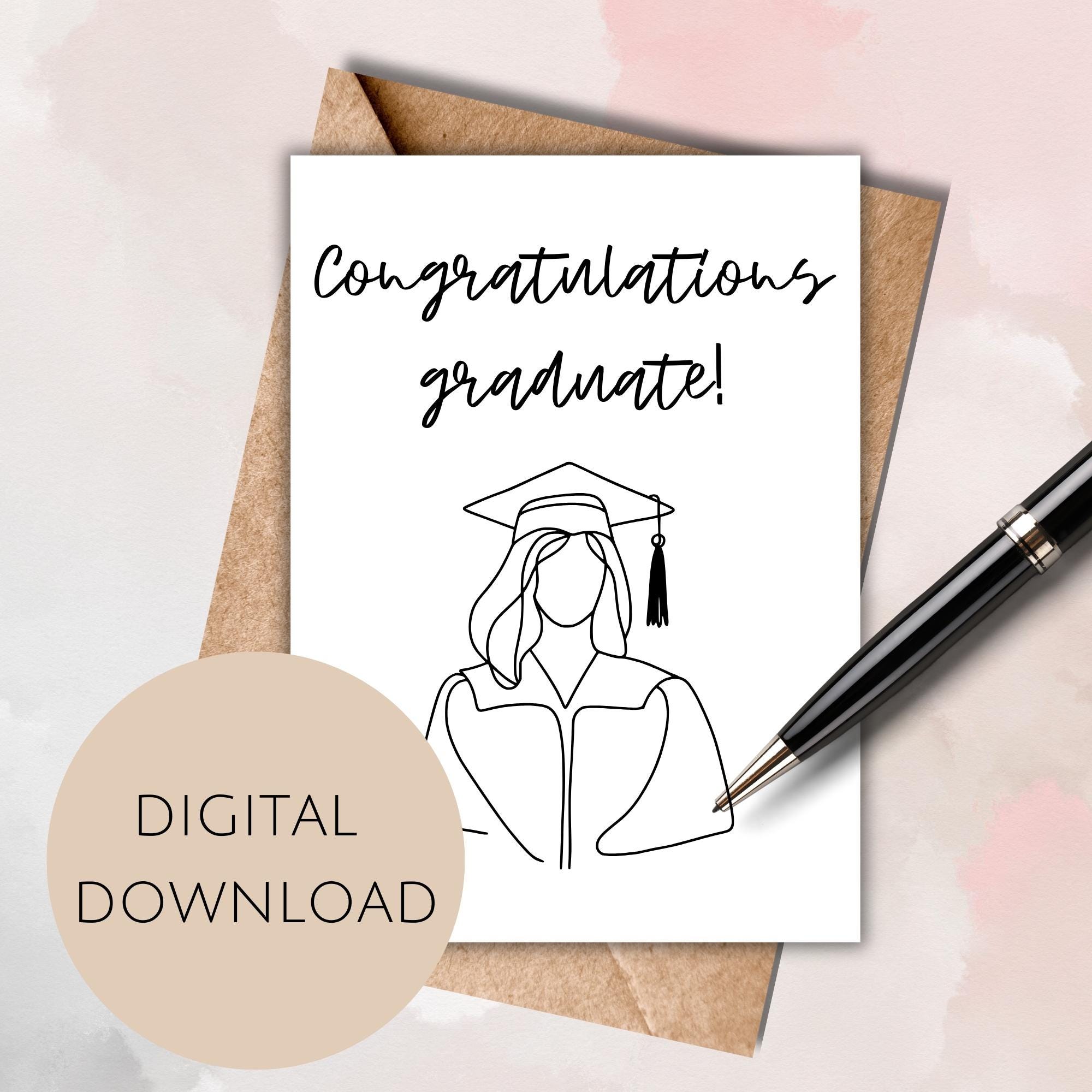 Printable Congratulations Card for Graduate Girl | Highschool Ceremony ...