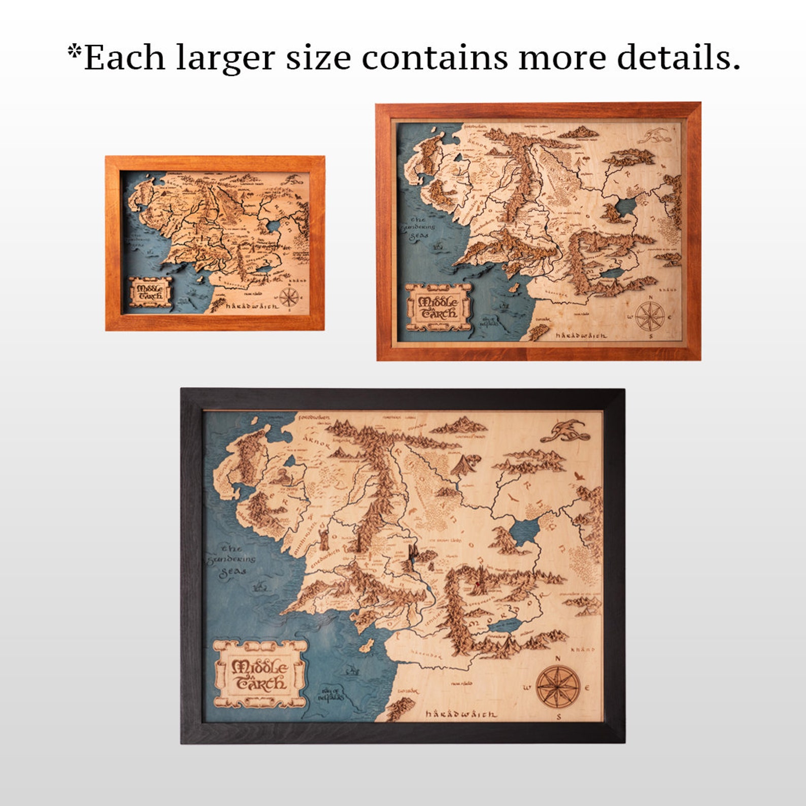 Middle Earth 3D Wood Map - Etsy