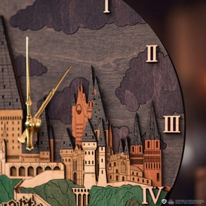 Harry Potter 3D Wall Clock Hogwarts Night Edition. Harry Potter Gift ...