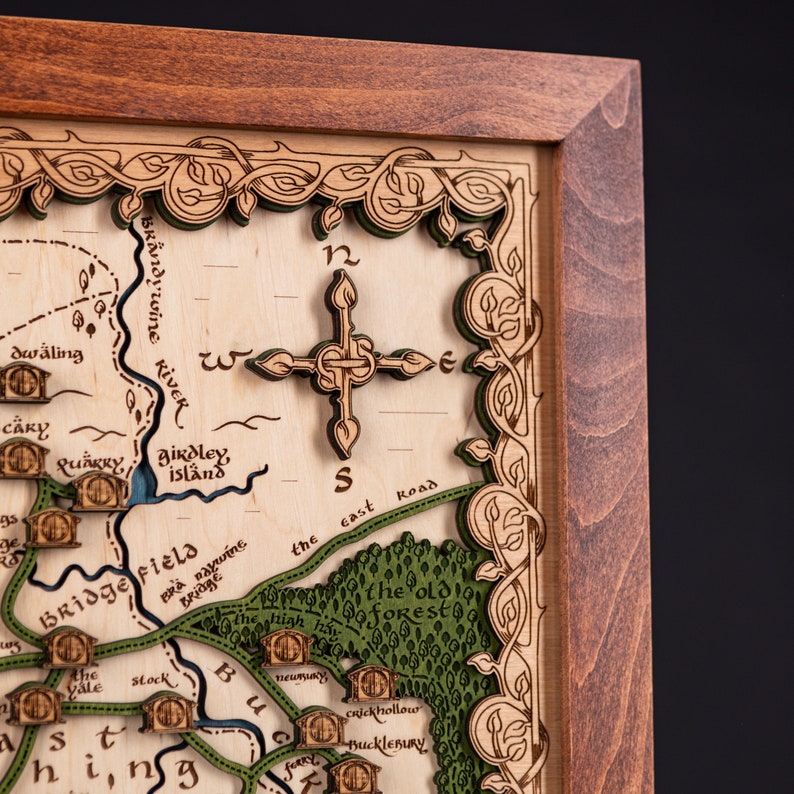 The Shire 3D Wood Map - Etsy