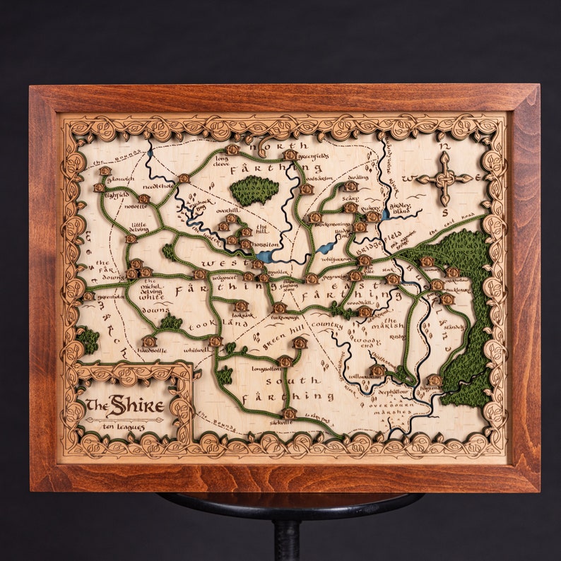 The Shire 3D Wood Map - Etsy