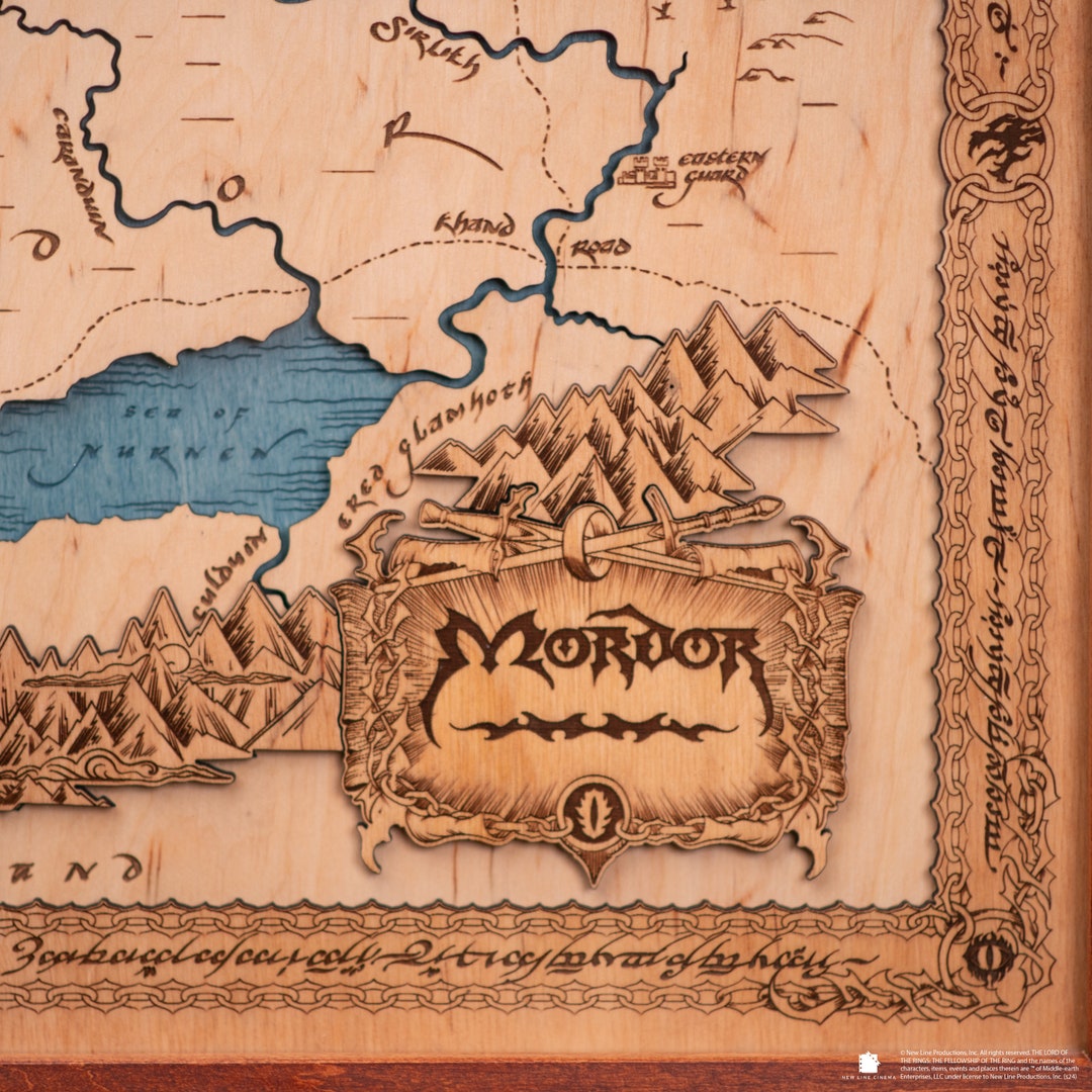 Mordor 3D Wood Map - Etsy