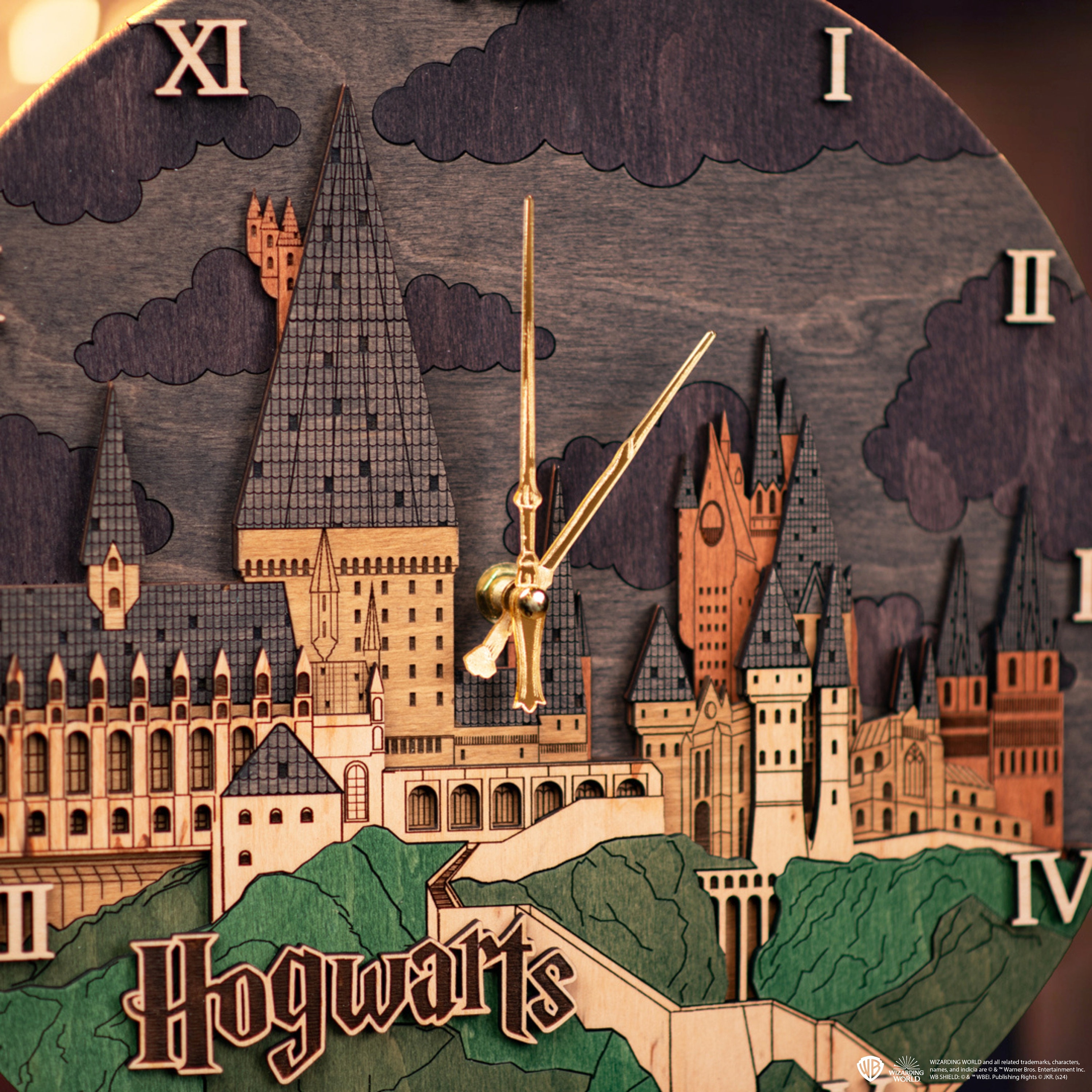 Harry Potter 3D Wall Clock - Hogwarts Night Edition. Harry Potter Gift ...