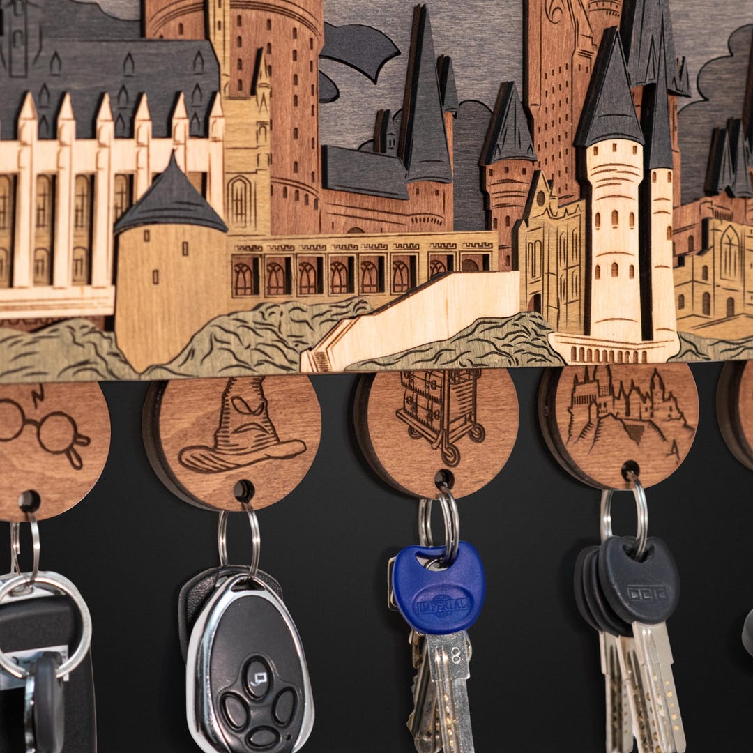 3D Hogwarts Key Holder Night Edition - Handcrafted Harry Potter Room ...