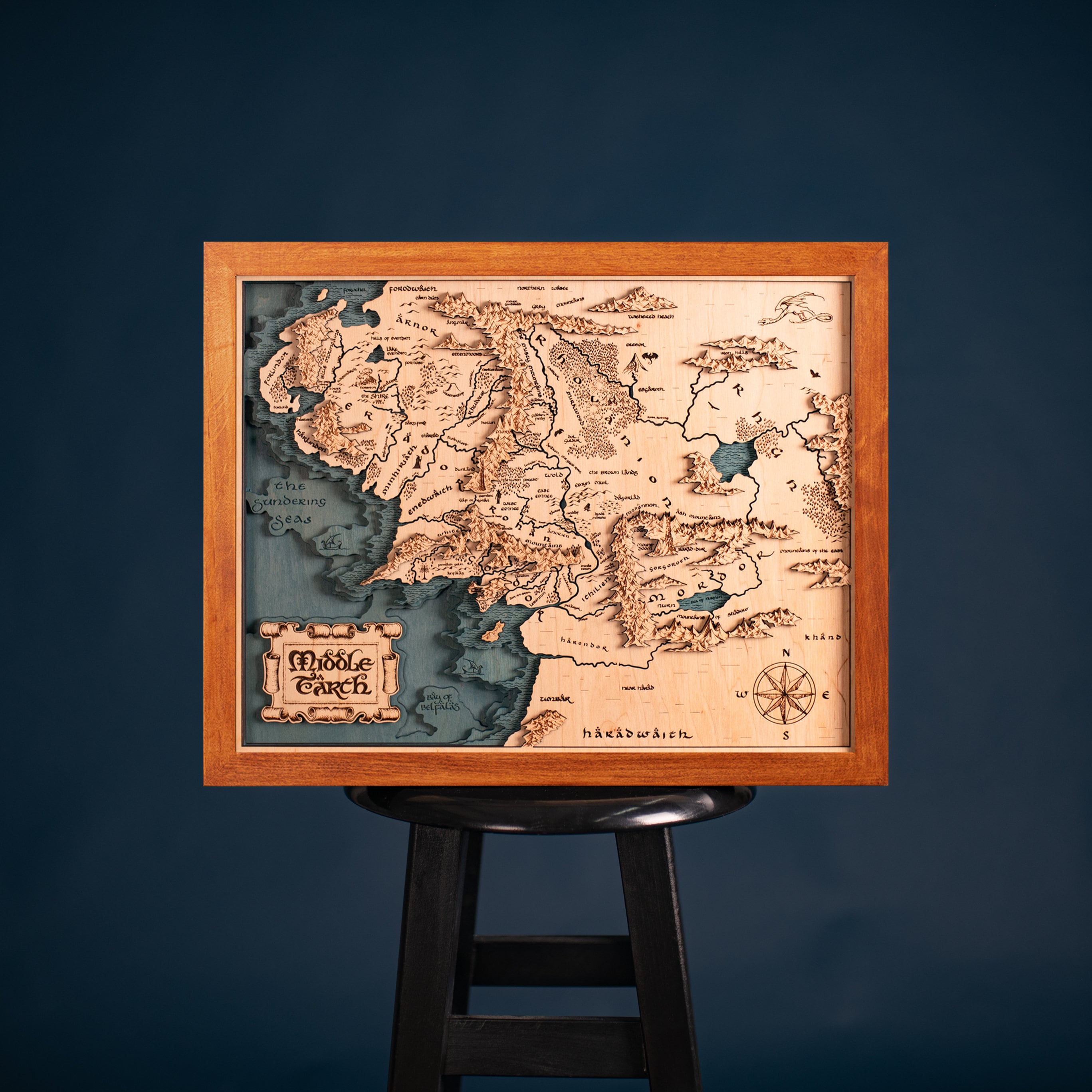 Middle Earth 3D Wood Map - Etsy