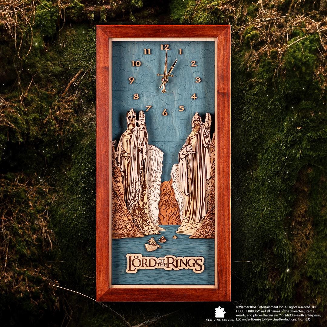 The Argonath 3D Wall Clock LOTR Hobbit Lord of the Rings - Etsy