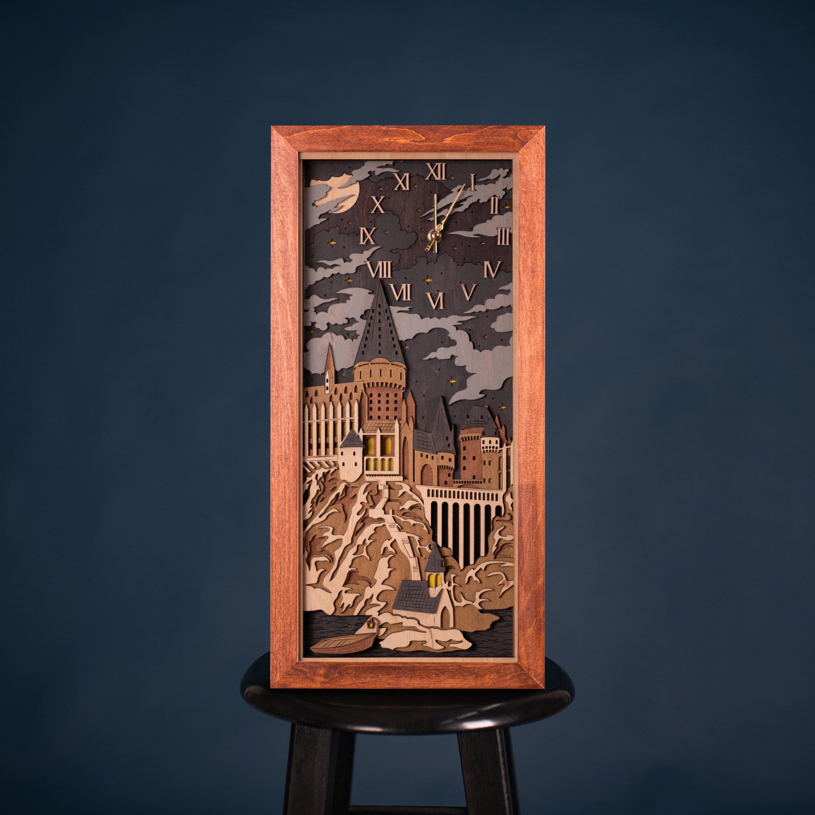 HOGWARTS 3D WOOD CLOCK - Etsy