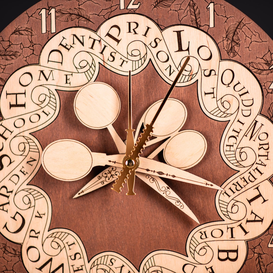 WEASLEY ROUND CLOCK for Family, Harry Potter Gift Idea, Weasley Clock ...