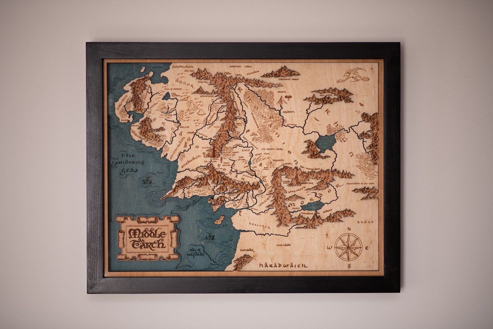 Middle Earth 3D Wood Map - Etsy