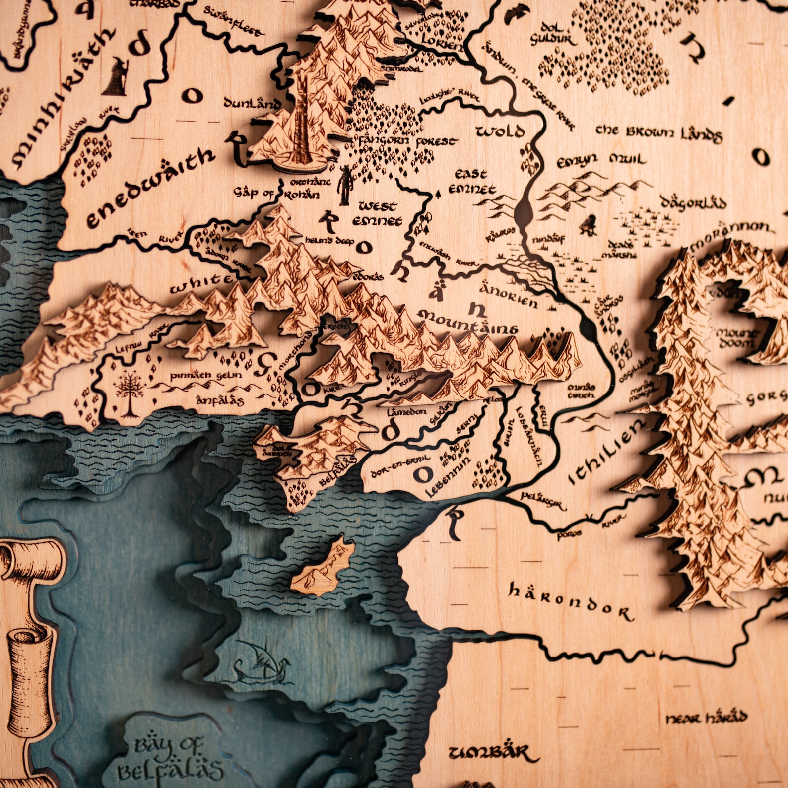 Middle Earth 3D Wood Map - Etsy